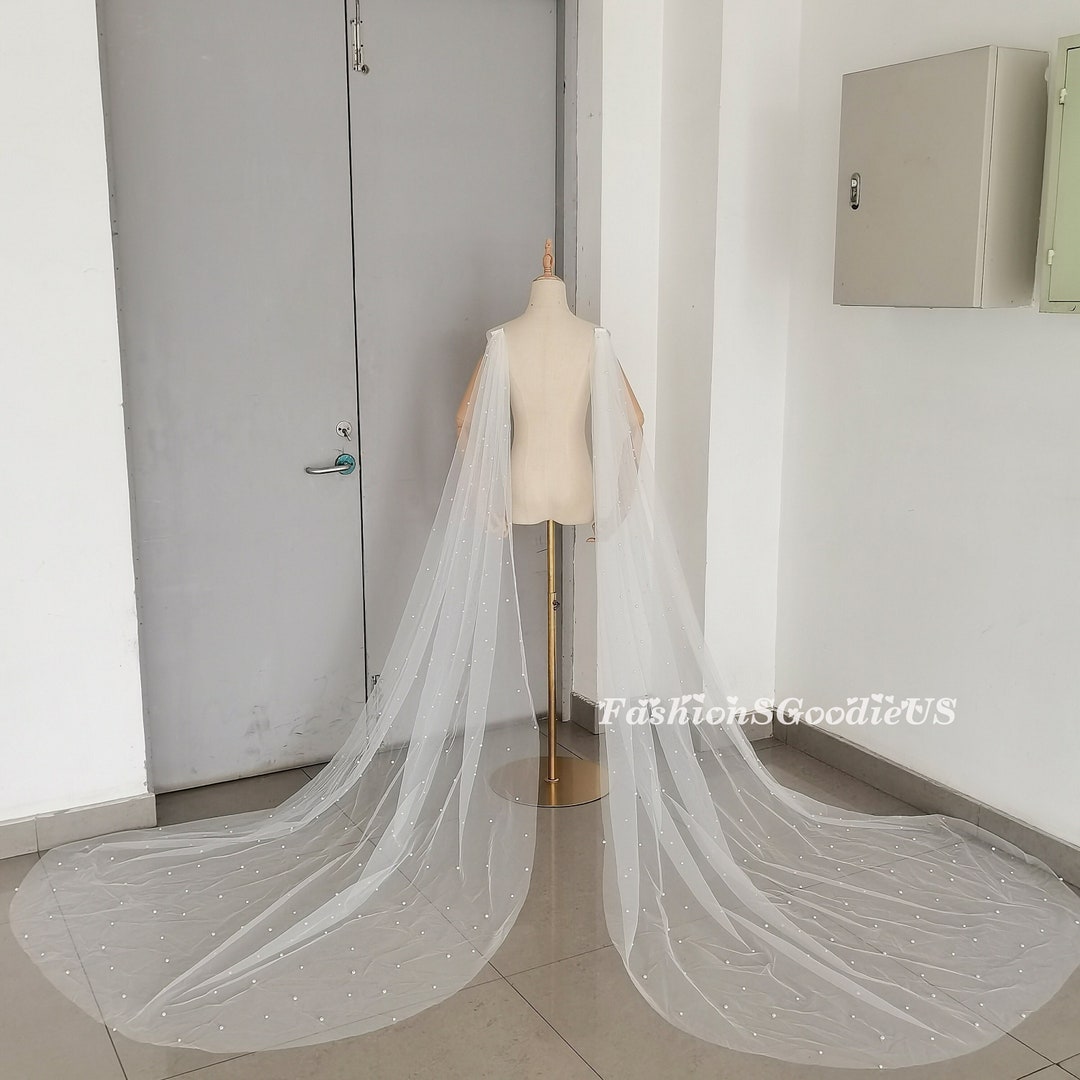 Tulle Wings With Scattered Pearls, Pearls Wedding Wings, Bridal ...