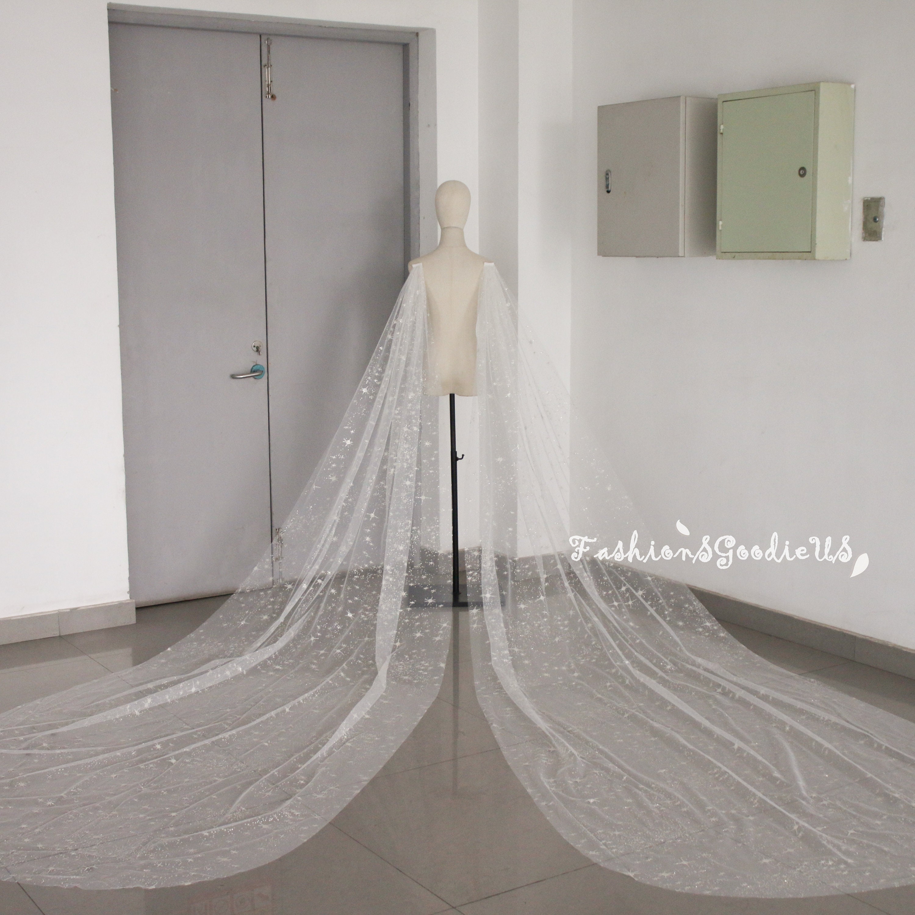 Starry Stars Wedding Wings, Sparkling Tulle Wings, Shoulder Veil ...