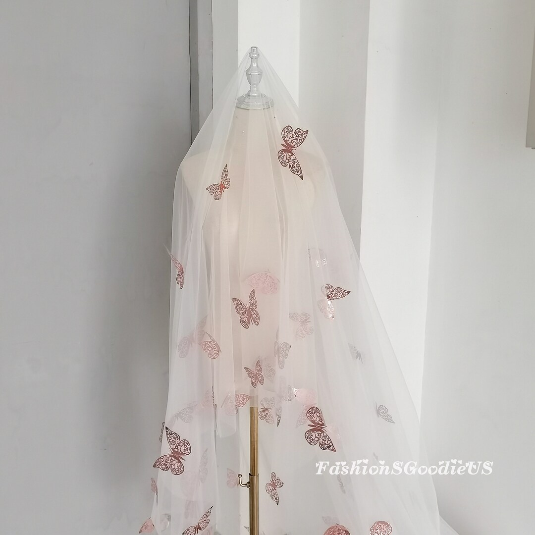 Rose Gold 3D Butterfly Wedding Veil, Butterfly Veil for Bride, Dreamy ...