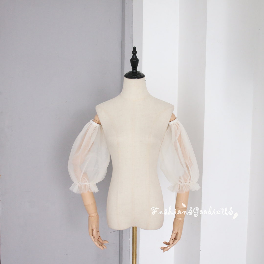 Custom Color Detachable Tulle Sleeves, Puff Wedding Sleeves, Detachable ...
