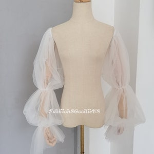 Plain Tulle Long Sleeves, Dreamy Wedding Sleeves, Puff Tulle Wedding ...