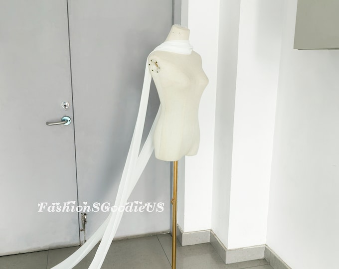 Chic Tulle Bridal Scarf for Wedding, Floor Length Narrow Neck Tie ...