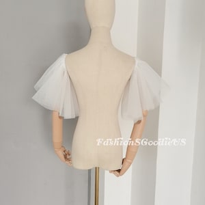 Custom Color Detachable Tulle Sleeves, Short Wedding Sleeves ...