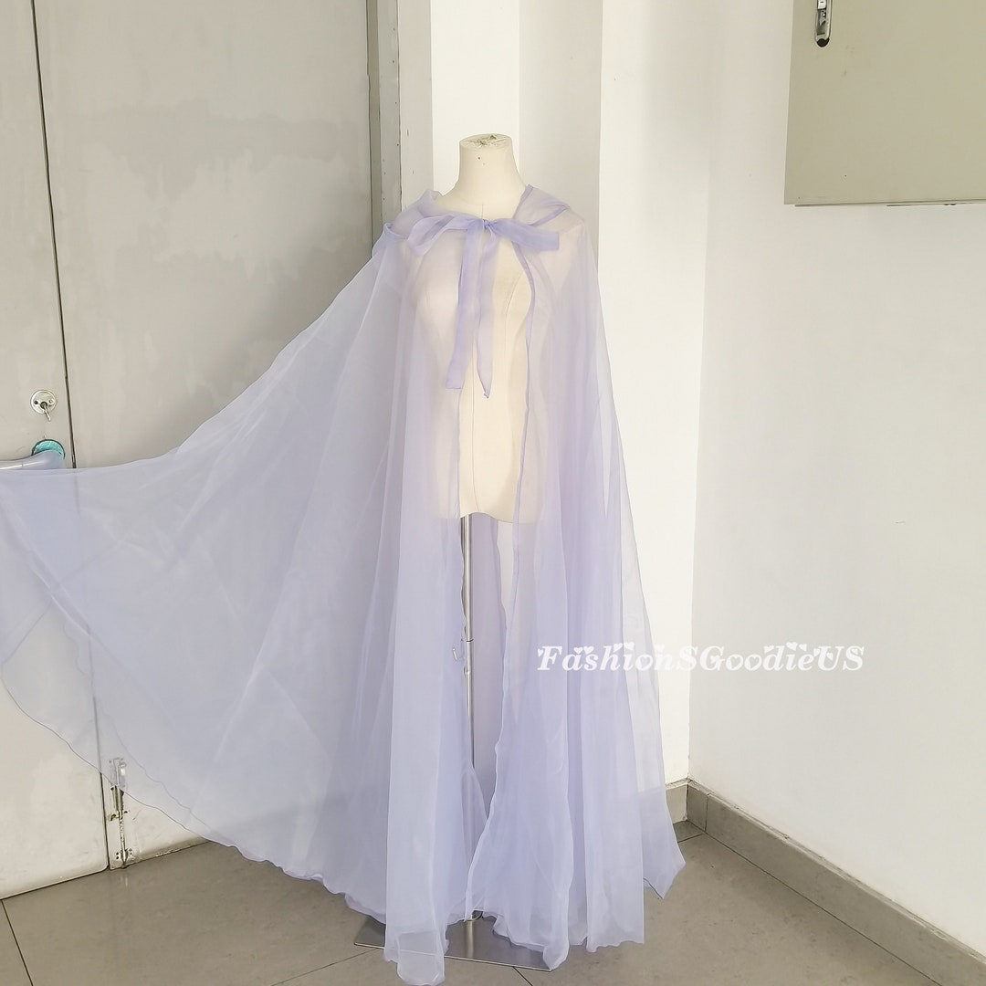 Violet Organza Cape Halloween Cape With Hood, Hooded Cape, Halloween ...