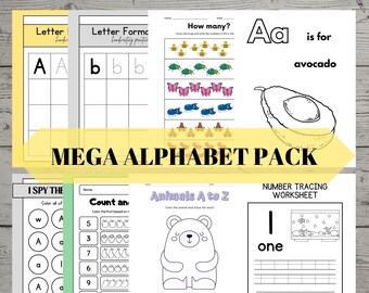 Tracing Preschool Worksheets Handwriting Printable Bundle - Etsy