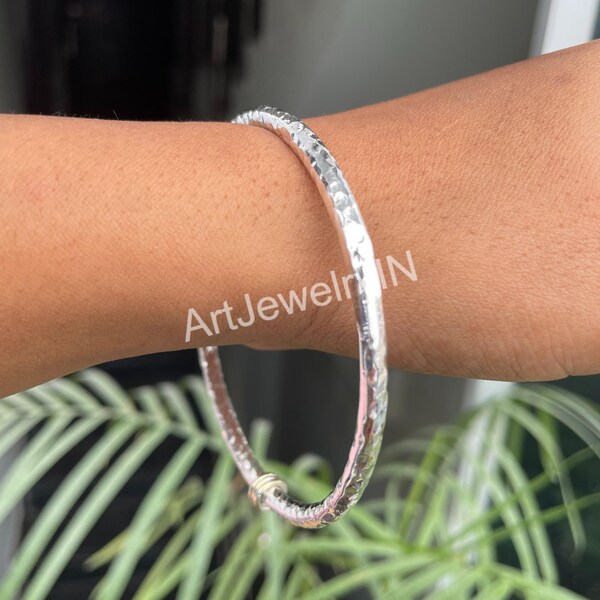Heavy Silver Bangle - Etsy