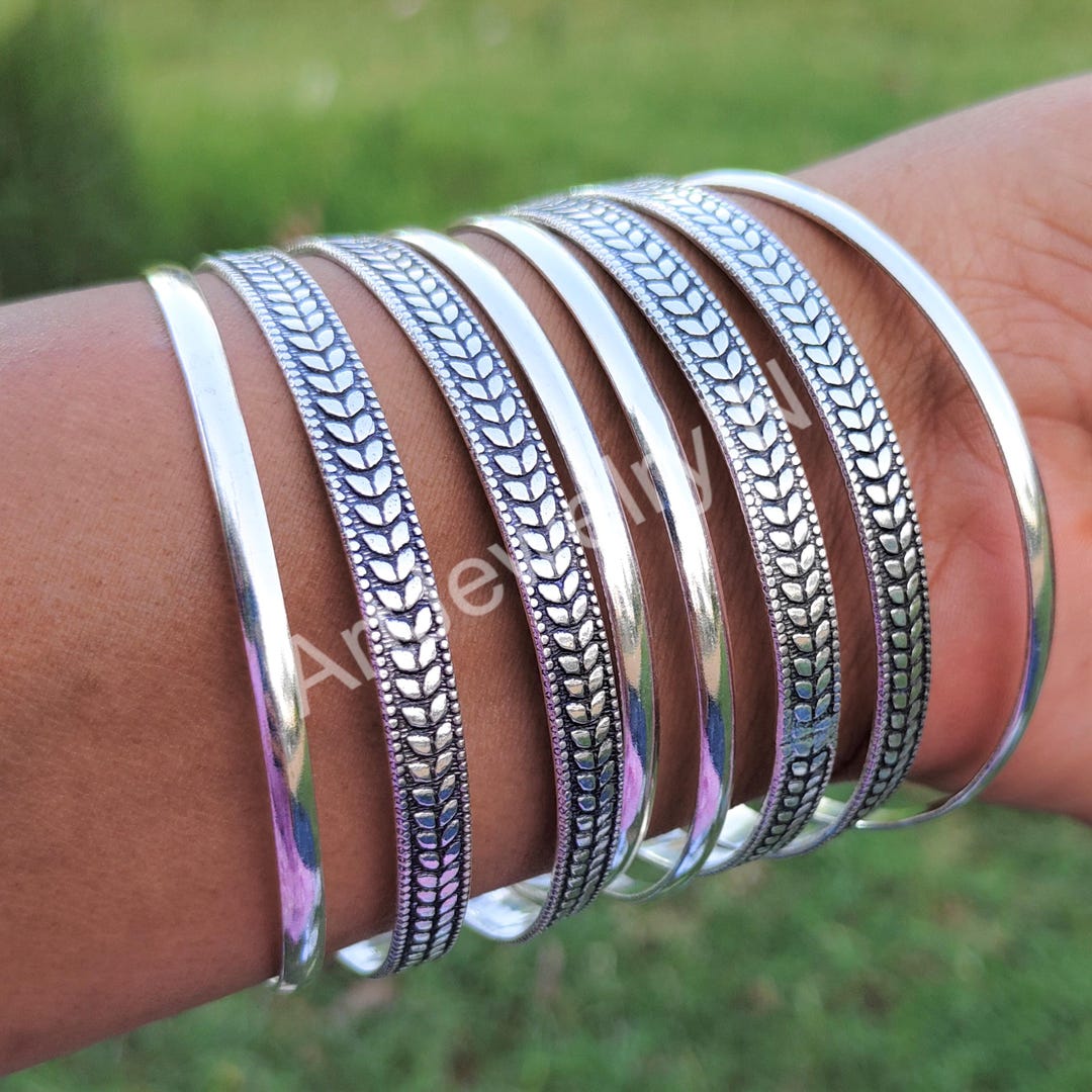 925 Silver Bangle, Thick Bangles, Stacking Bangles Designer Bangle ...