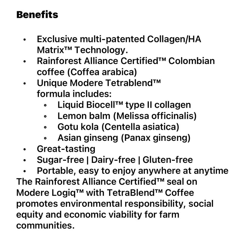 Modere Logiq Award Winning Collagen Coffee 30 Sachets, Weight Loss.. - Etsy