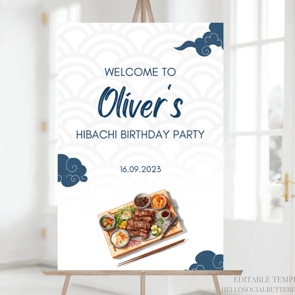 Welcome to Hibachi Dinner Sign - Etsy