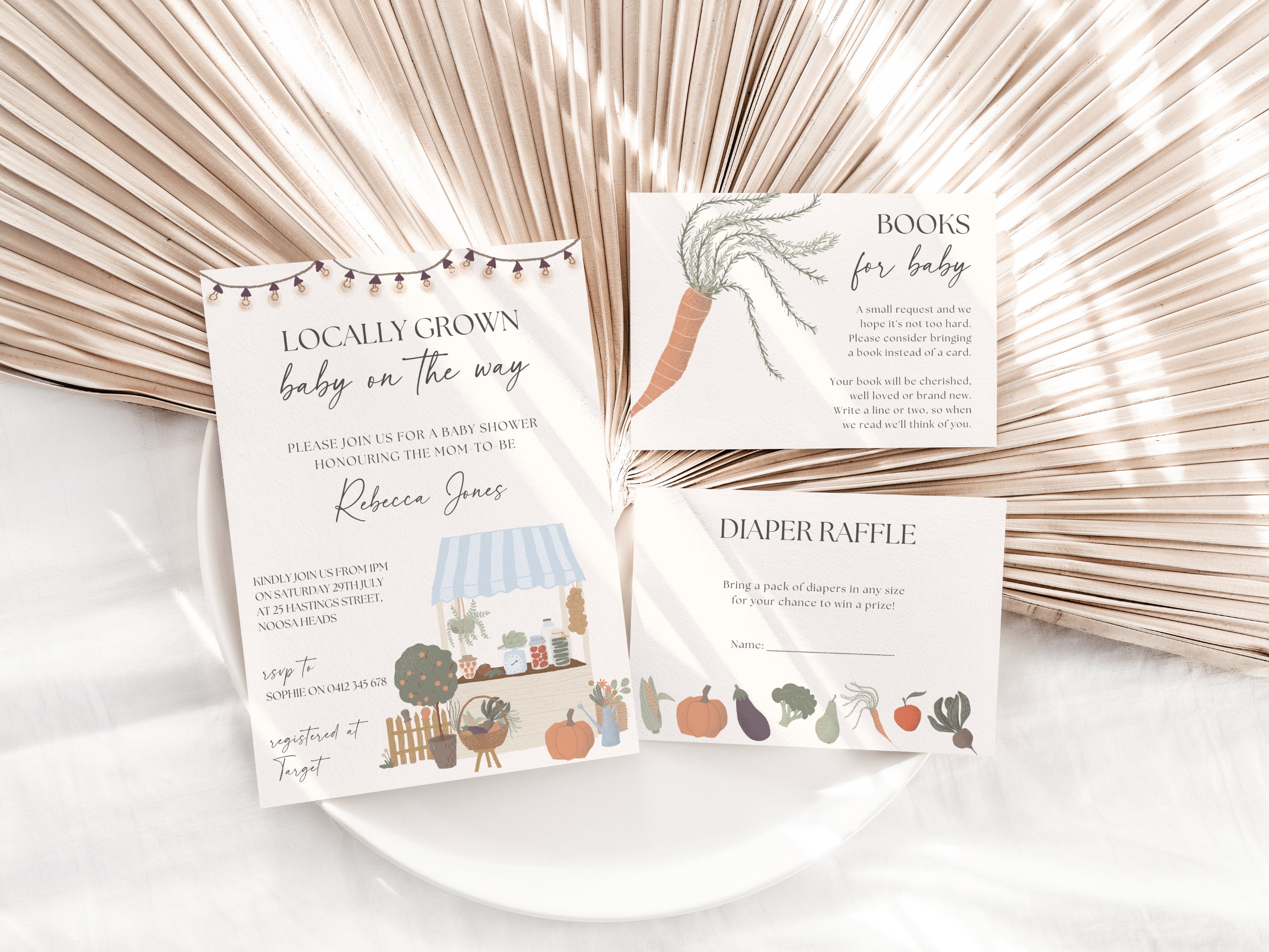 EDITABLE Locally Grown Baby Shower Bundle Farmers Market Baby - Etsy