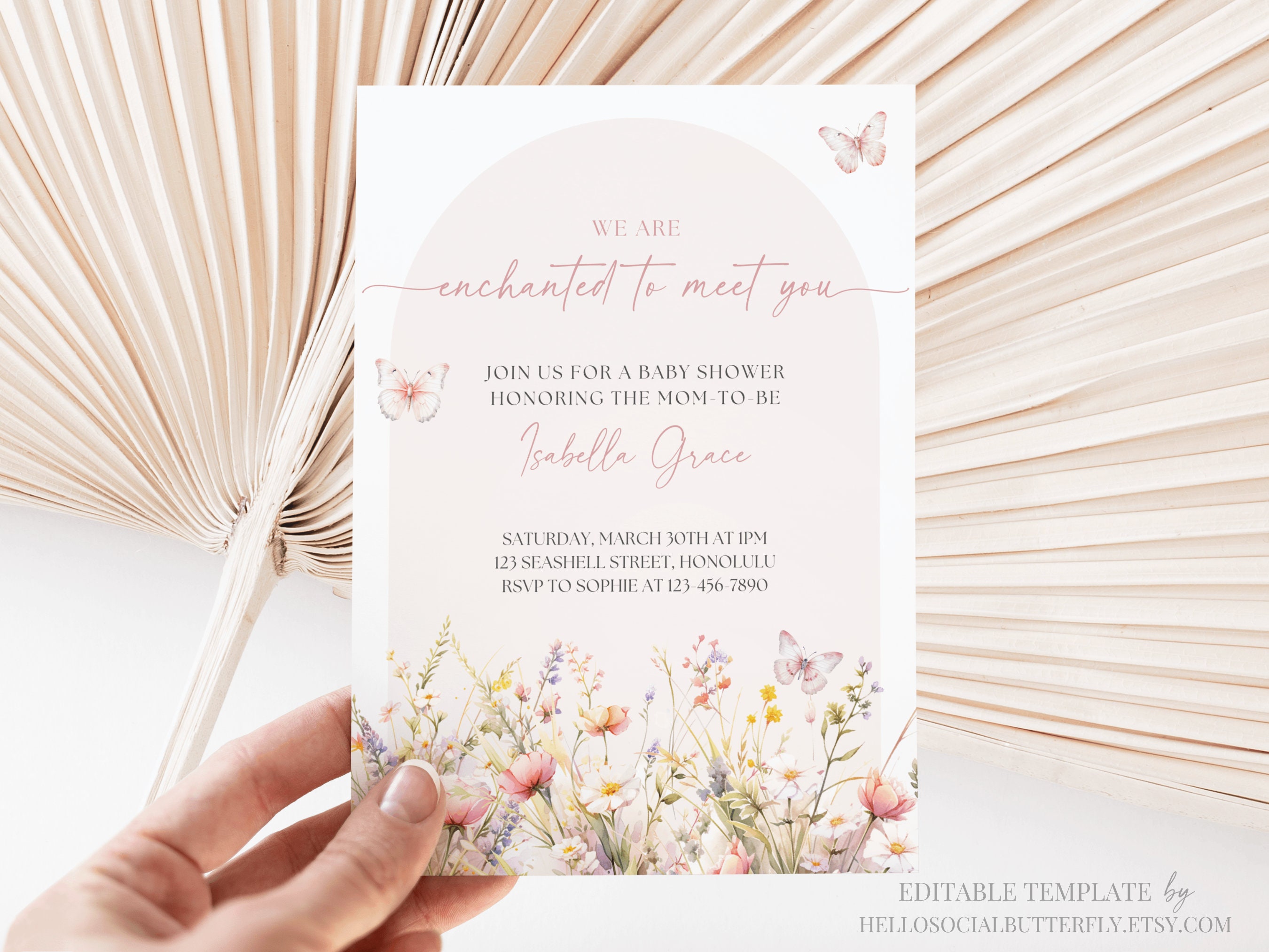 Enchanted Baby Shower Invitation We Are Enchanted to Meet You Baby ...