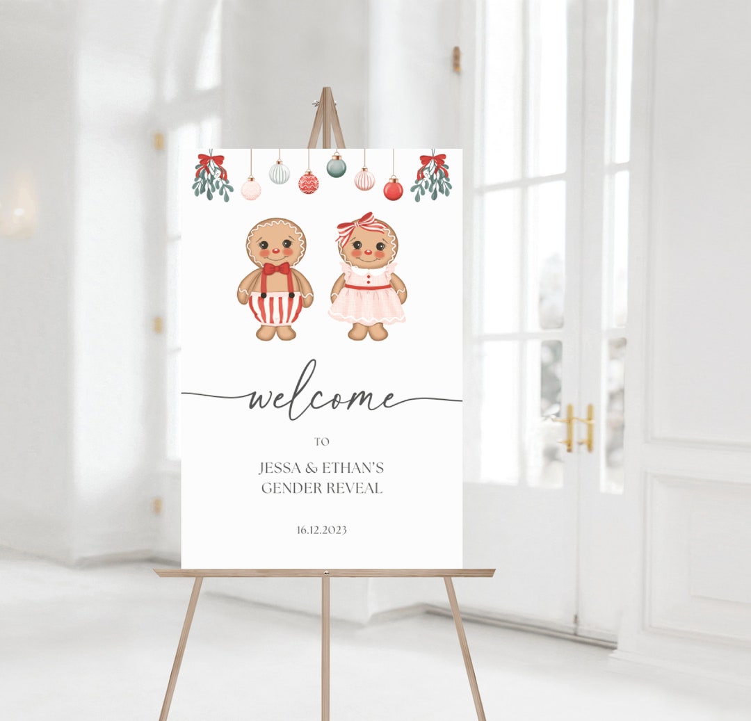 What’s Baking Gender Reveal Welcome Sign Gingerbread Gender Reveal ...