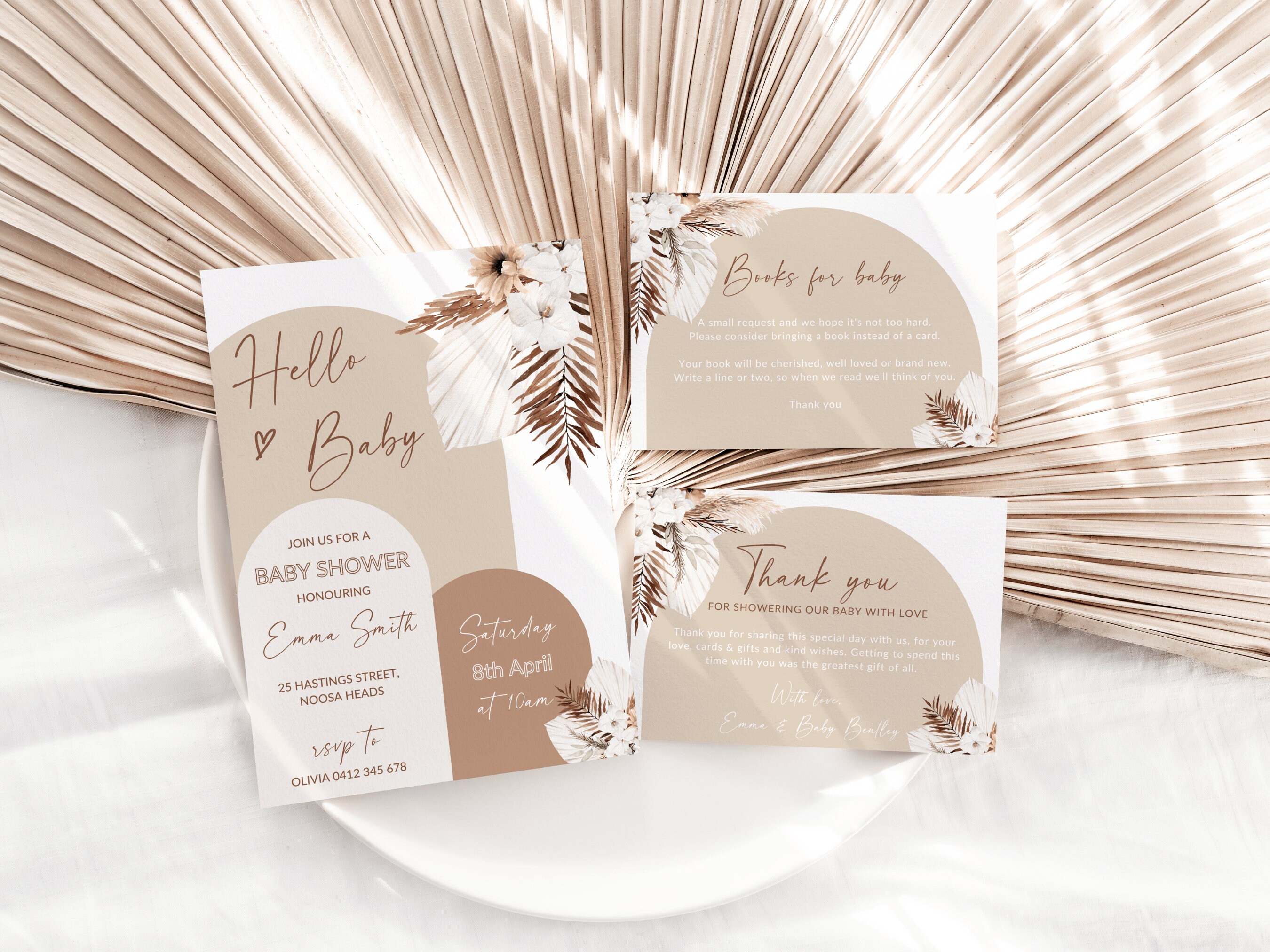 Facebook Baby Shower Event Cover Boho Arch Baby Shower Pampas Grass ...