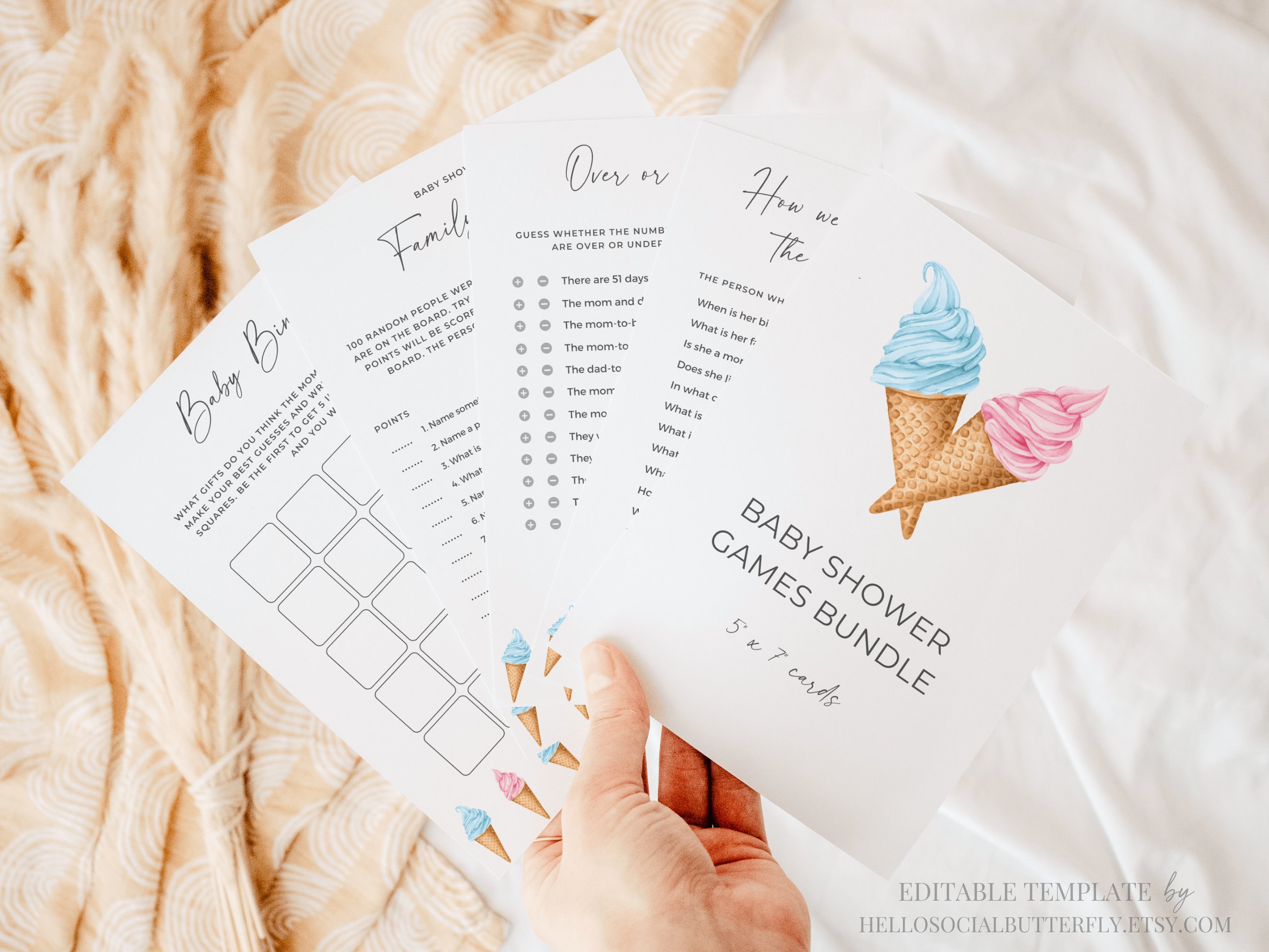 Ice Cream Baby Shower Games Bundle Heres the Scoop Ice Cream Baby ...