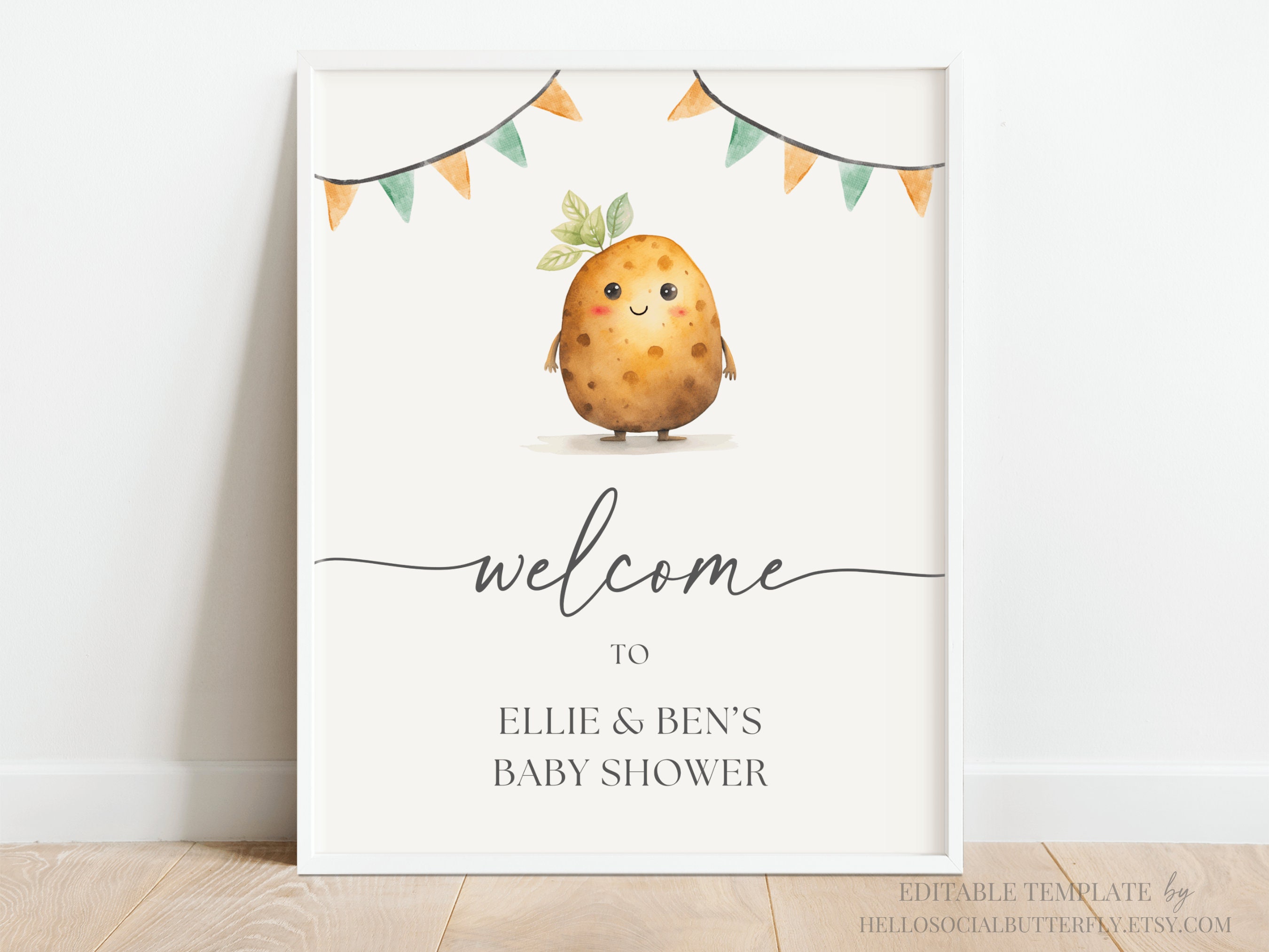 Potato Baby Shower Welcome Sign A Little Potato is on the Way Baby ...