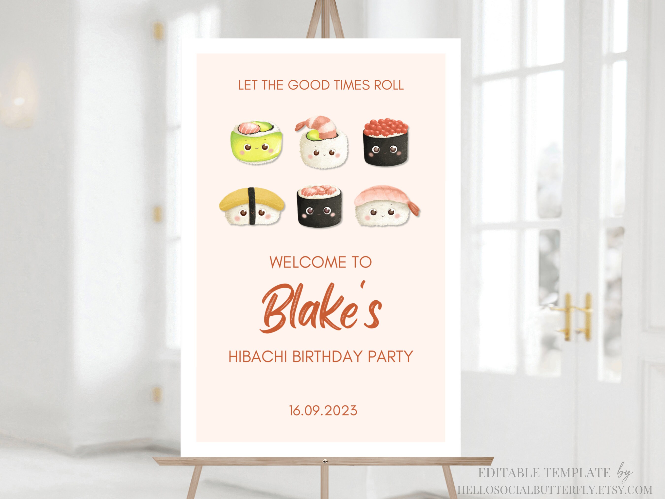 Sushi Menu Card Hibachi Dinner Menu Hibachi Birthday Menu - Etsy