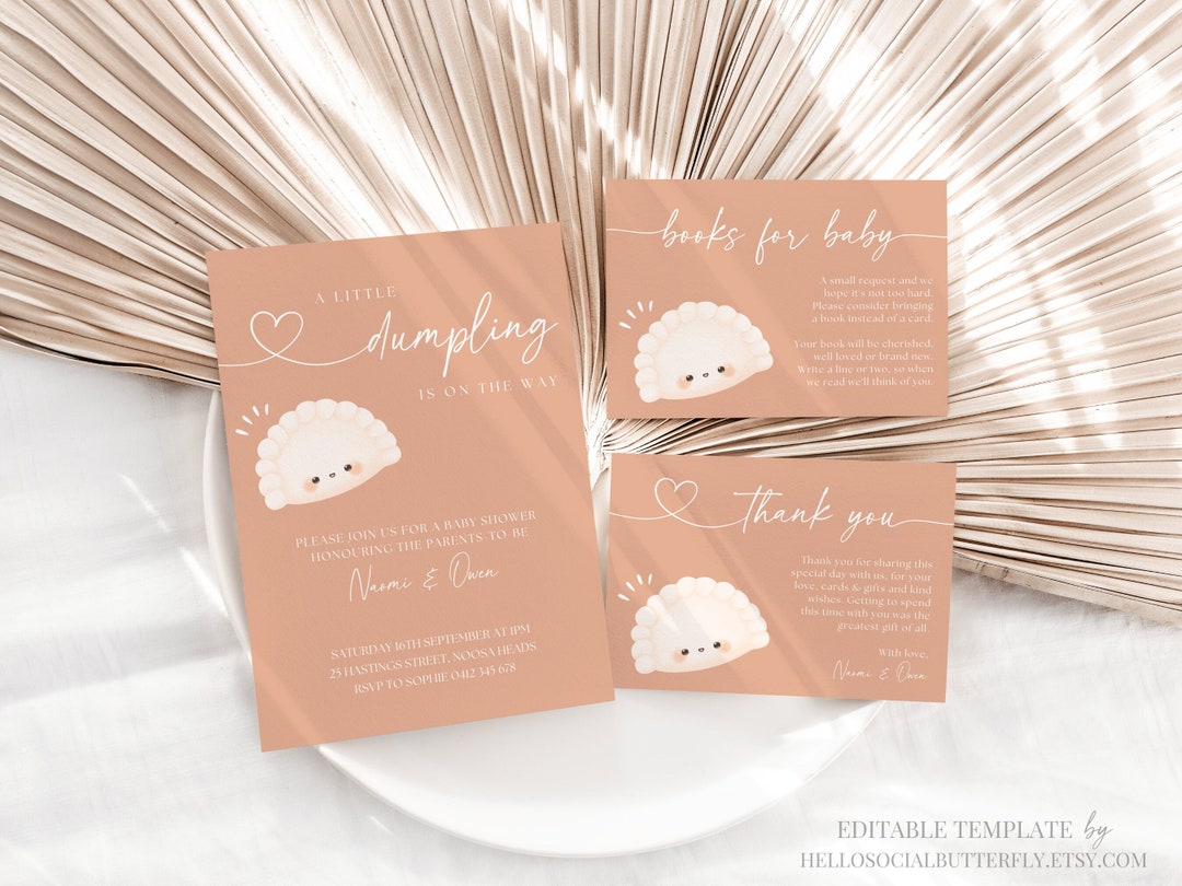 Little Dumpling Baby Shower Invitation Dim Sum Baby Shower Invite ...