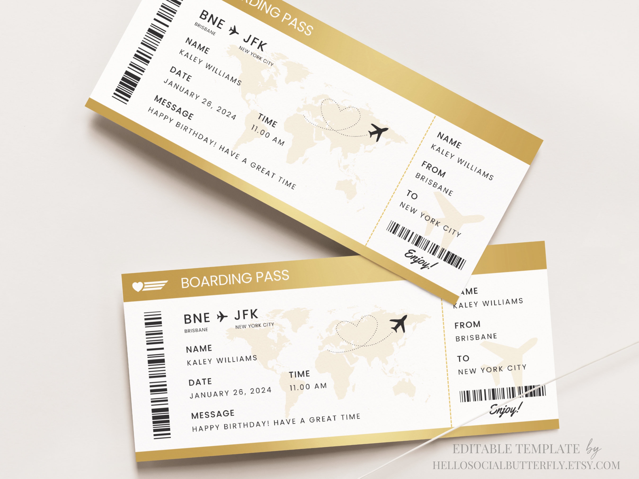 Wedding Boarding Pass Template