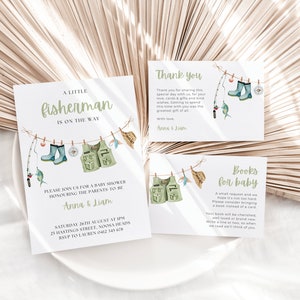 Fishing Baby Shower Invitation Bundle Fisherman Baby Shower Invite ...