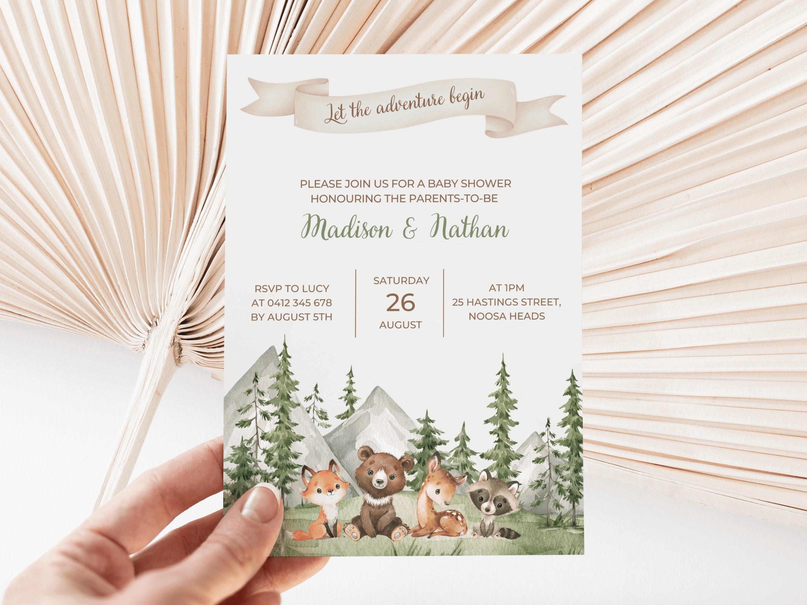 EDITABLE Let the Adventure Begin Baby Shower Invitation Adventure ...