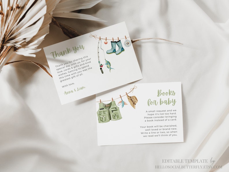 Fishing Baby Shower Invitation Set Fisherman Baby Shower Invite Bundle ...