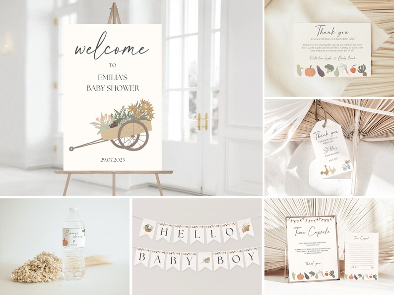 EDITABLE Locally Grown Baby Shower Bundle Farmers Market Baby - Etsy