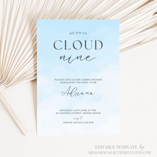 On Cloud Nine Baby Shower Invitations - Etsy