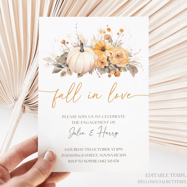 Fall in Love Invitation - Etsy