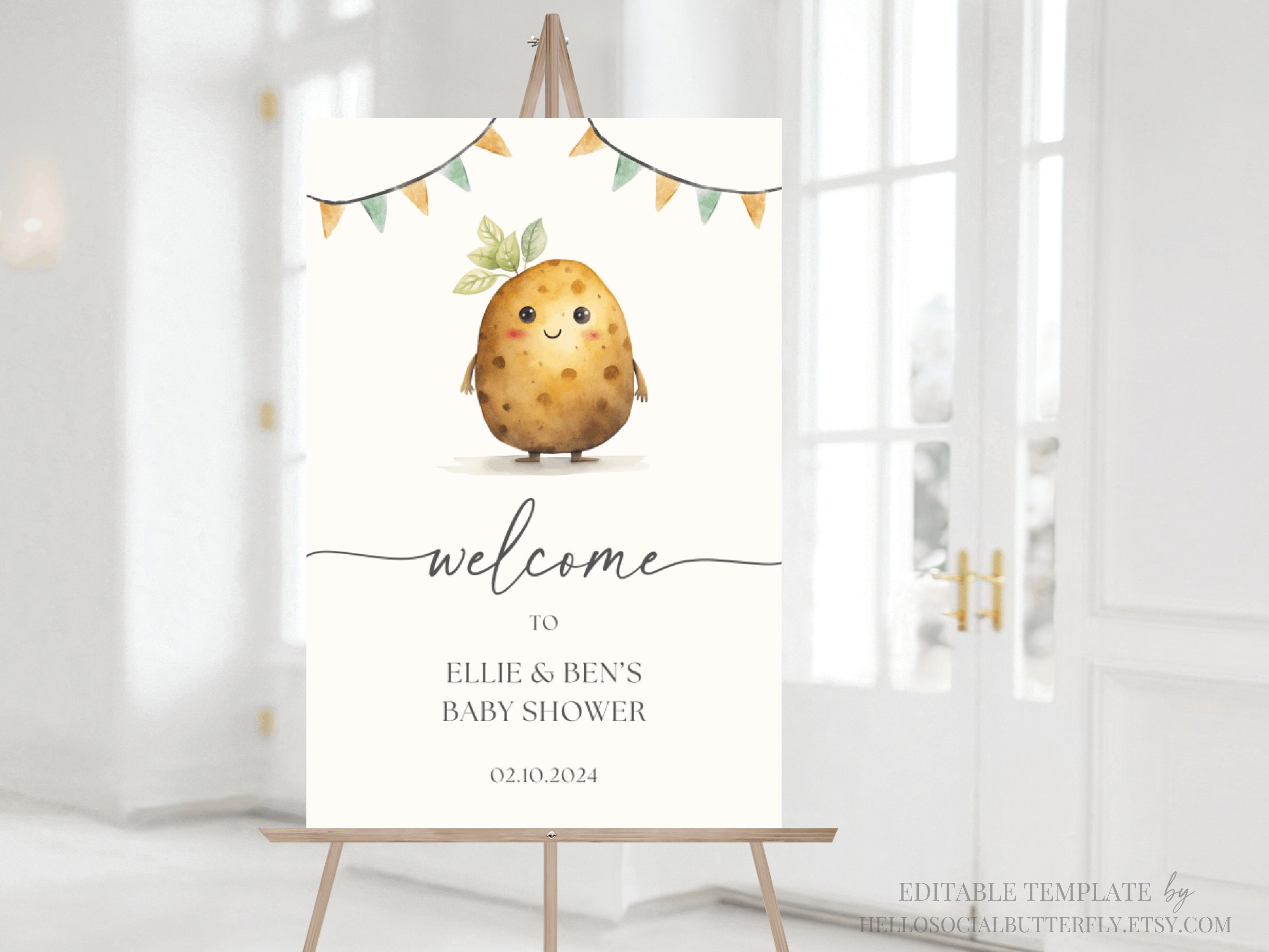 Potato Baby Shower Welcome Sign A Little Potato is on the Way Baby ...