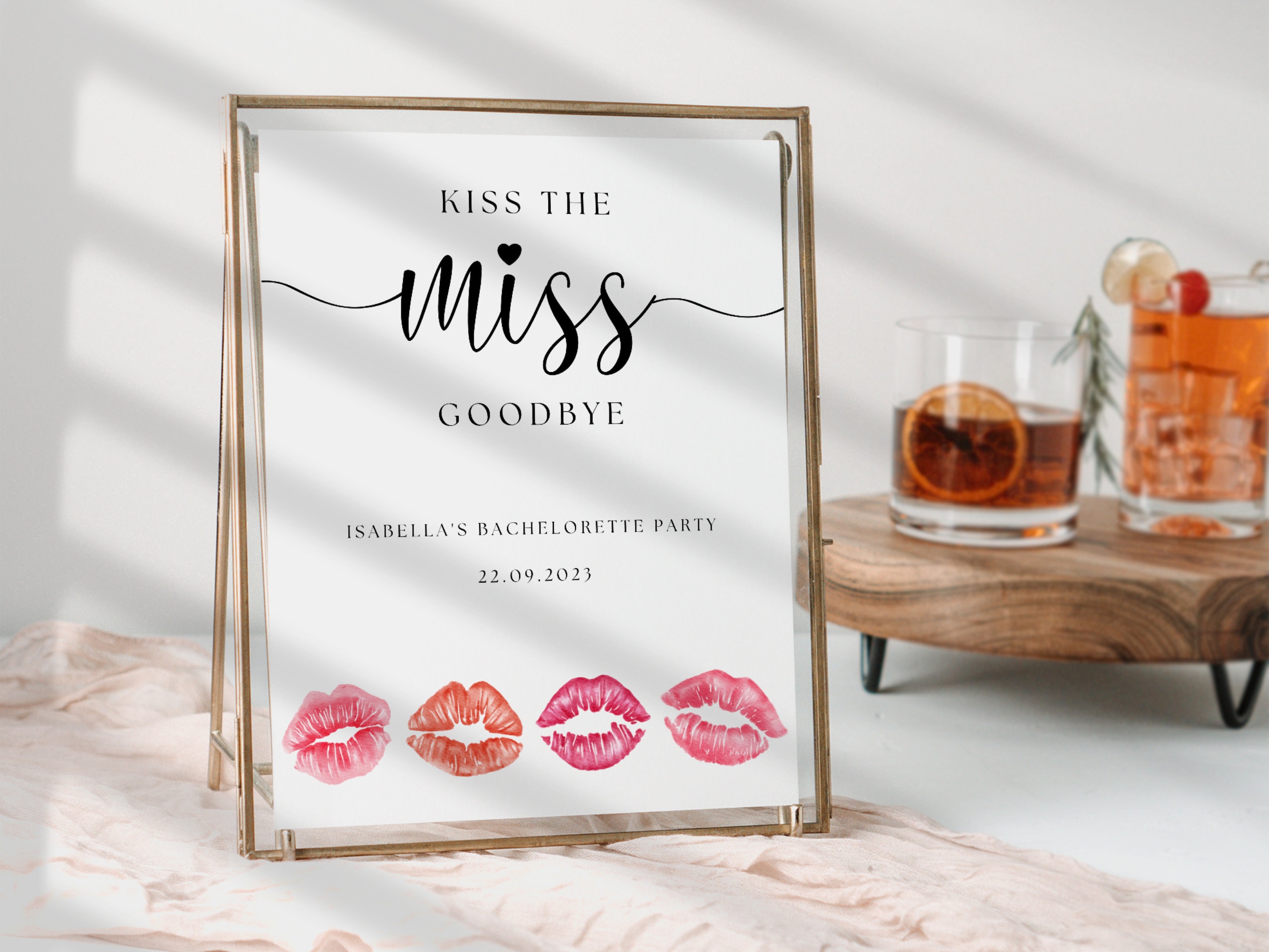 EDITABLE Kiss the Miss Goodbye Bridal Shower Bundle With Games - Etsy