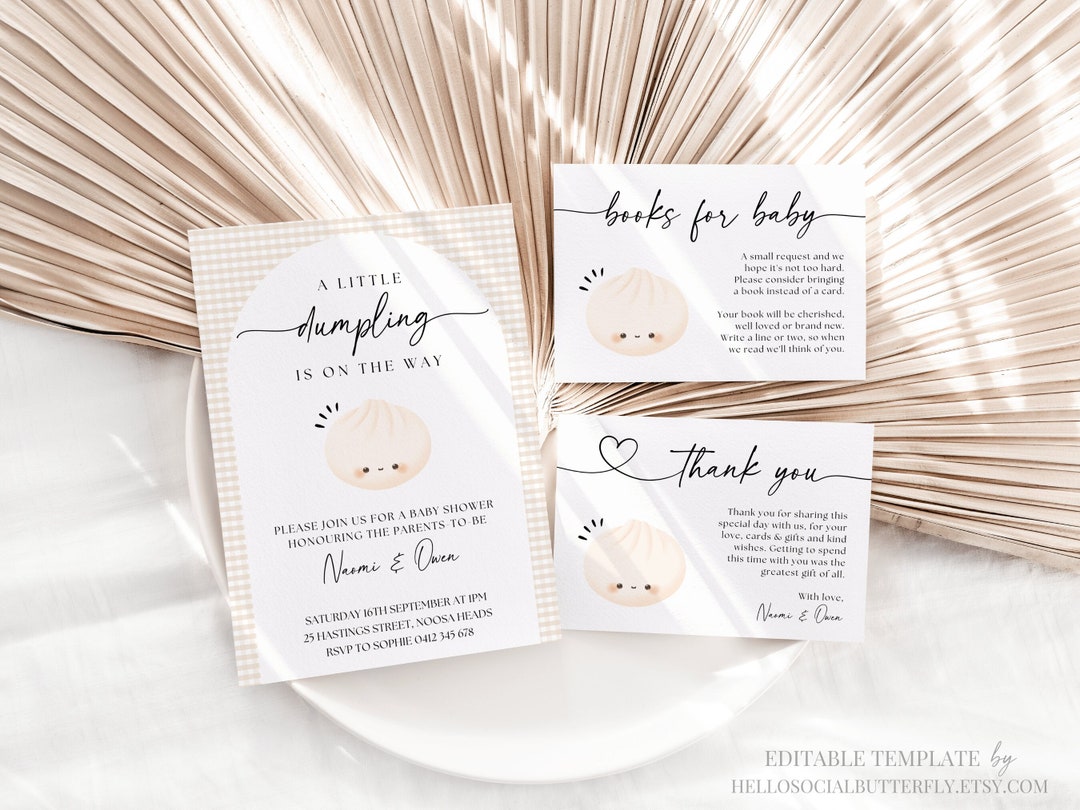 Little Dumpling Baby Shower Invitation Dim Sum Baby Shower Invite ...
