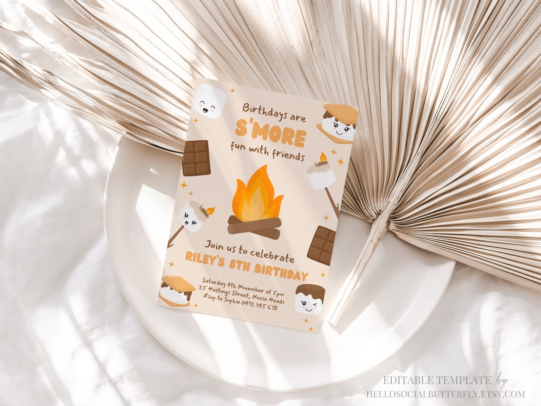 S’mores Birthday Invitation Smores Birthday Invite S’mores Bonfire ...