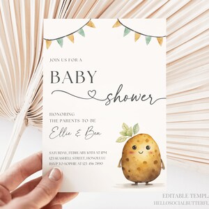 Potato Baby Shower Invitation A Little Potato is on the Way Baby Shower ...