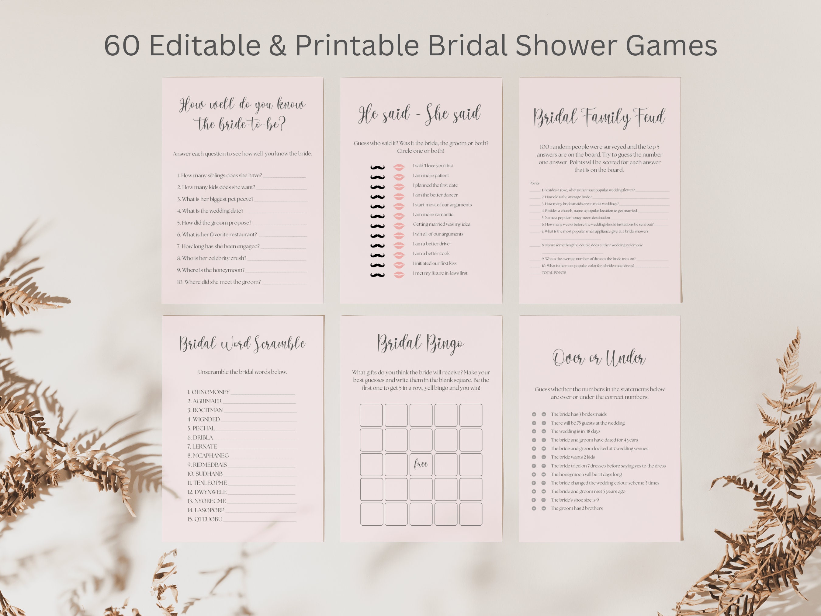 EDITABLE Kiss the Miss Goodbye Bridal Shower Bundle With Games - Etsy