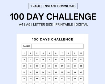 30 Day Challenge, Goal Setting, Progress Tracker, Habit Forming, A4/a5 ...