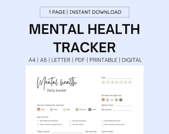 Daily Mood Tracker, Printable Mood Track, Emotion Tracker, Mood Journal ...
