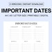Important Dates Printable, Birthday Tracker, Yearly Calendar Reminder ...