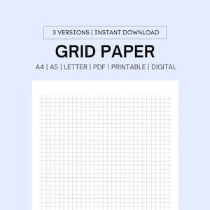 Small Grid Paper Printable, Squared Paper, Planner Inserts, A4/A5 ...