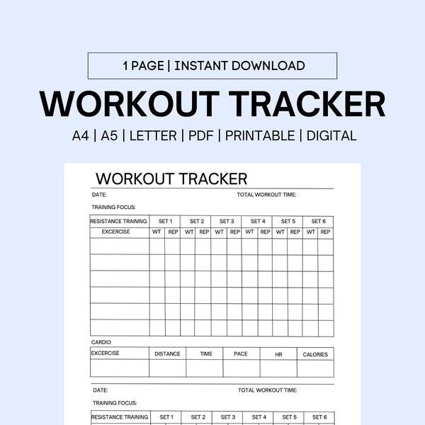 Workout Log - Etsy
