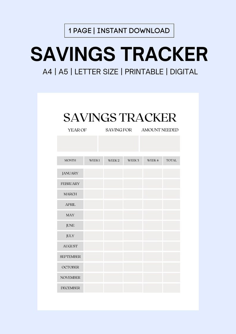 Money Saving Challenge, Savings Tracker Printable, Savings Tracker ...