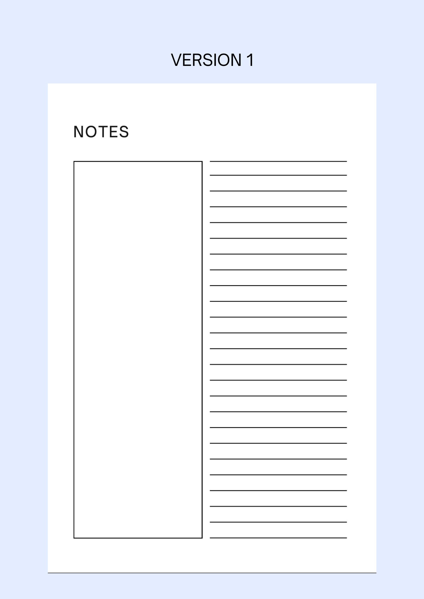 Notes Page Printable, Lined Notes Template, Note Taking, Writing Paper ...