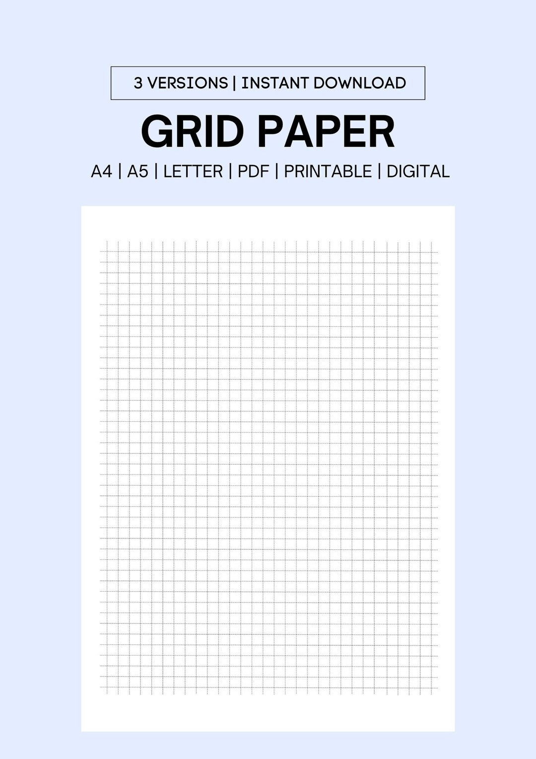 Small Grid Paper Printable, Squared Paper, Planner Inserts, A4/A5 ...