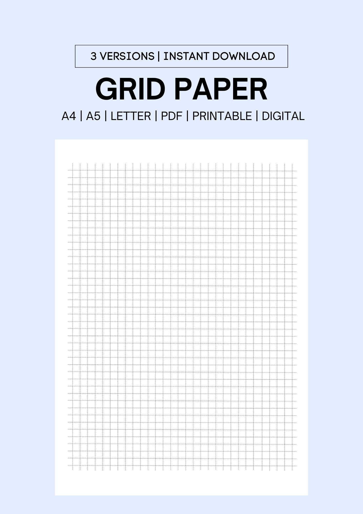 Small Grid Paper Printable, Squared Paper, Planner Inserts, A4/A5 ...