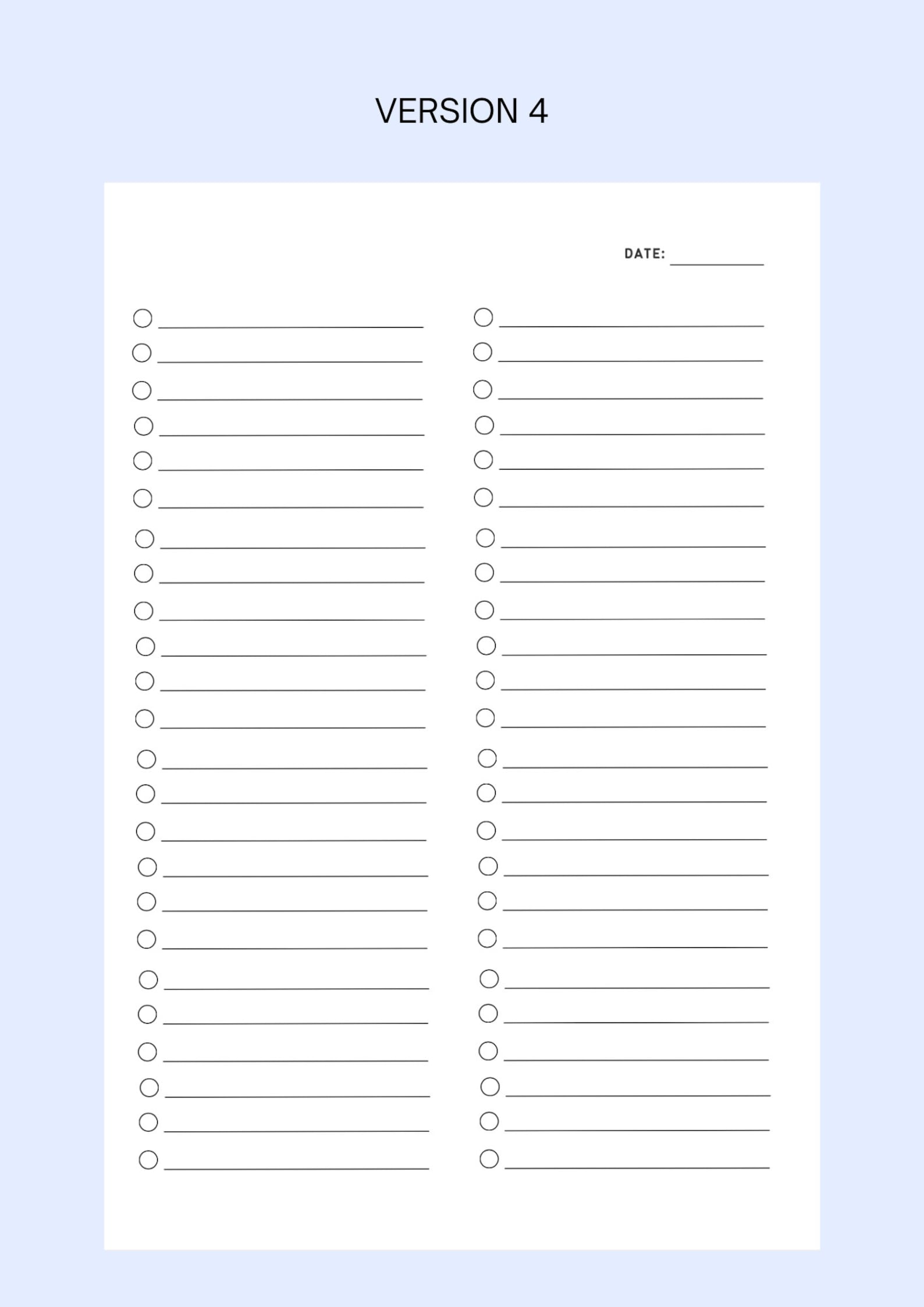 Blank Checklist Template Printable & Fillable, Simple Checklist ...