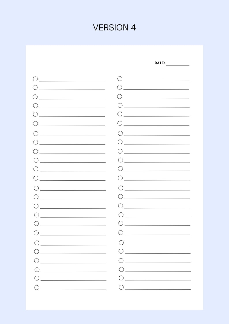 Blank Checklist Template Printable & Fillable, Simple Checklist ... Blank Checklist Template Printable & Fillable, Simple Checklist ...