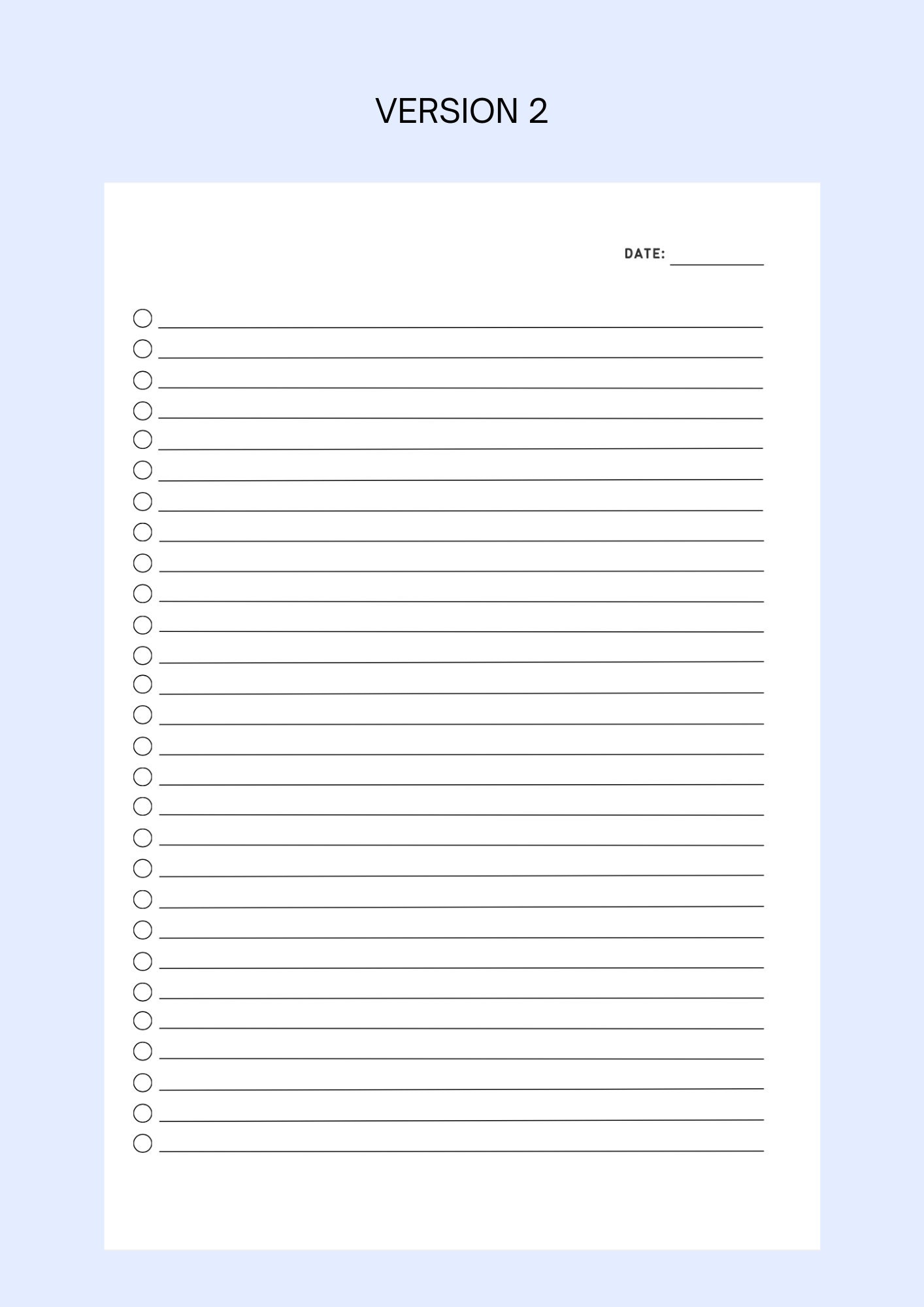 Blank Checklist Template Printable & Fillable, Simple Checklist ...