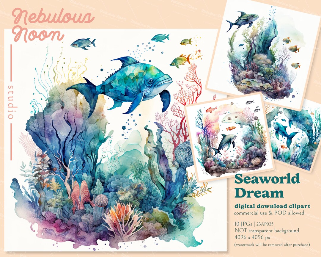 Seaworld Dream 10 JPG Wall Art Clipart Bundle 23AP035 | Book Adventure ...