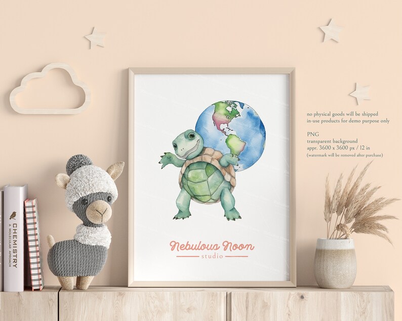 Turtle Day Love the Earth 5 PNG Tortoises Clipart Bundle - Etsy