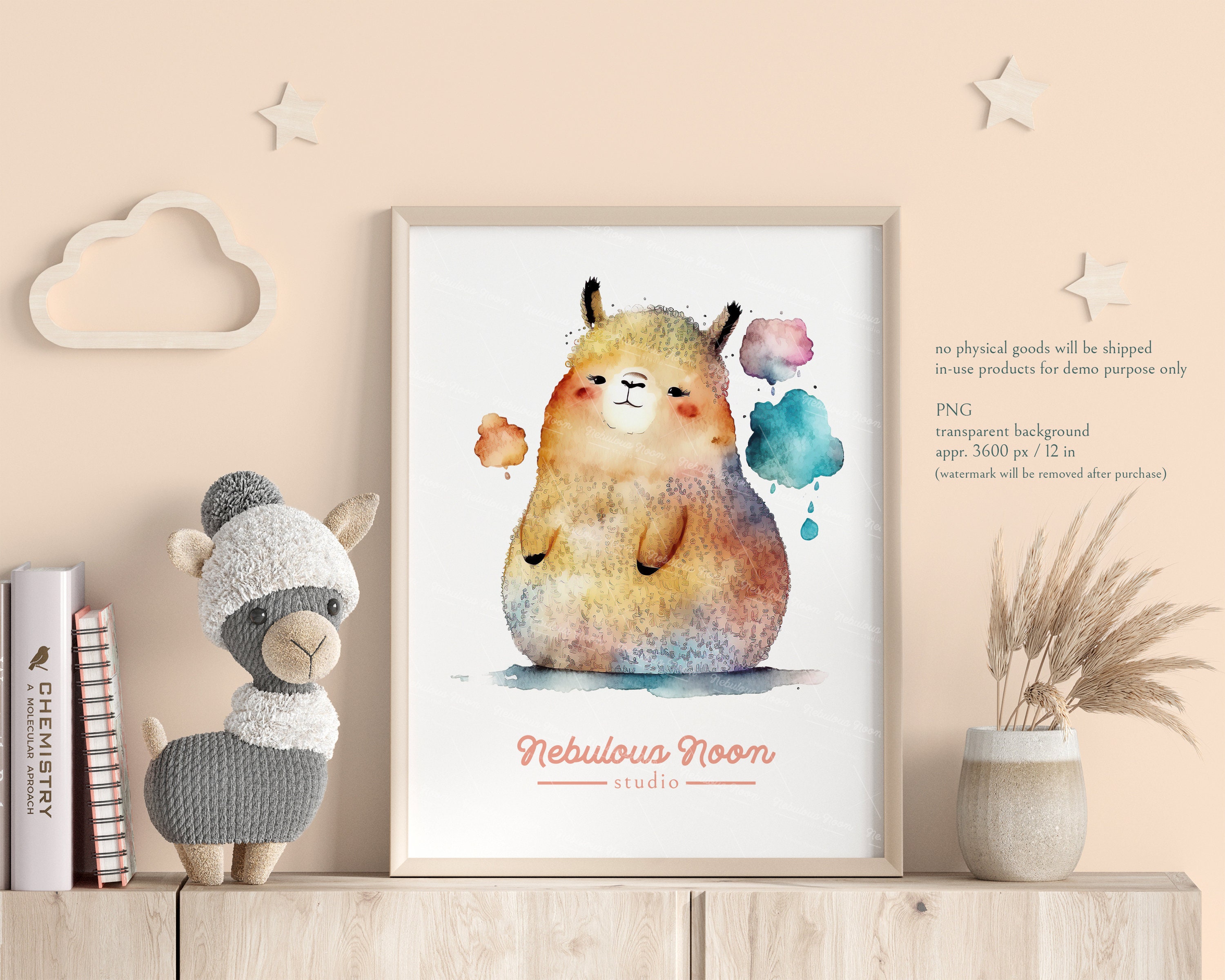 Funny Cute Chubby Llama 5 PNG Illustration Clipart Bundle 23AP071 ...