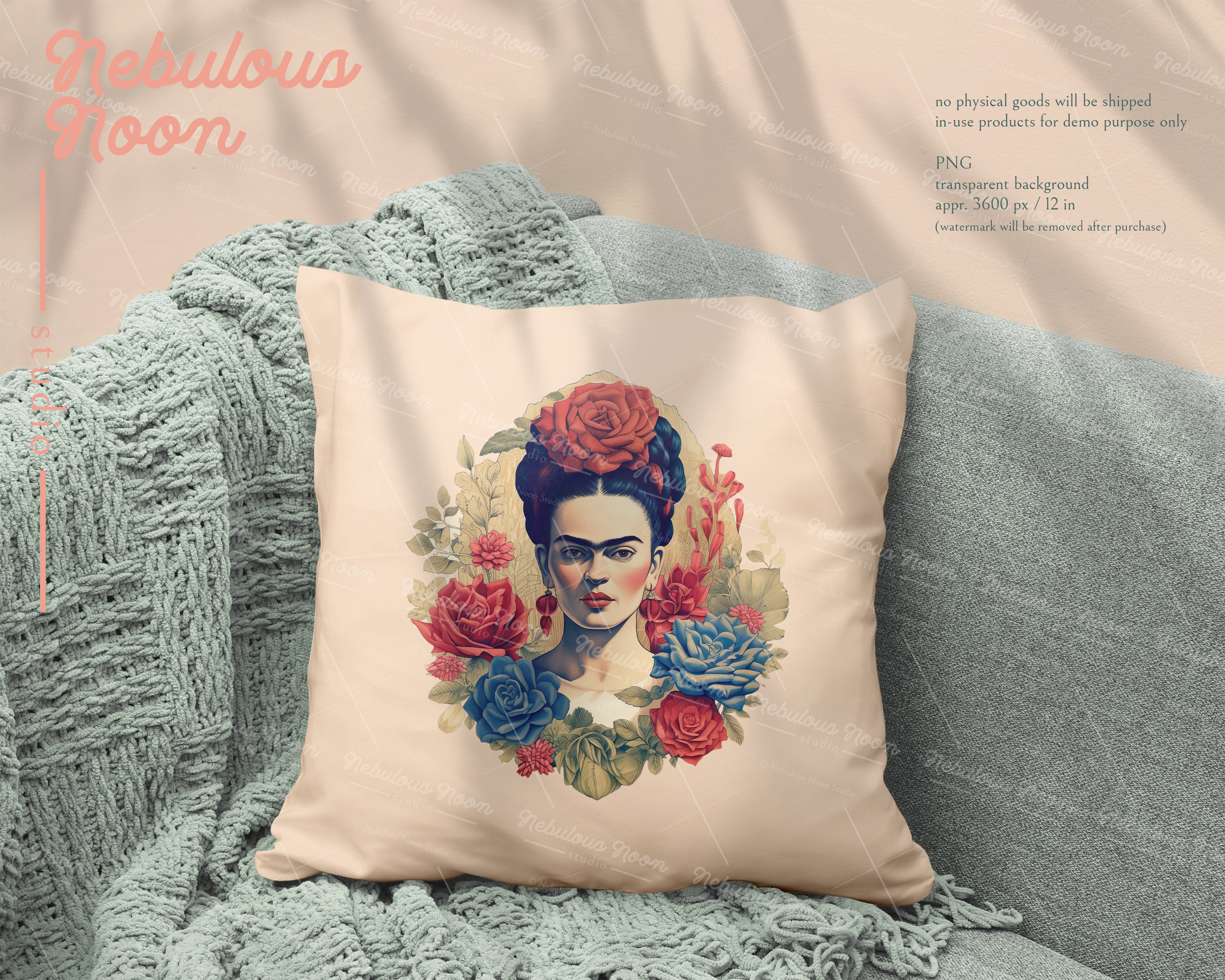 Botanical Frida 5 PNG Portrait Clipart Bundle 23JL003 Frida Kahlo Png ...